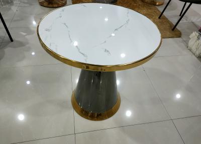 Cina Tabella laterale di marmo bianca rotonda 70cm nordica di acciaio inossidabile in vendita