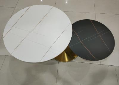 Cina tavolino da salotto di marmo girante 55cm di acciaio inossidabile di 80cm in vendita