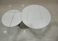 China Stainless Steel 80cm 55cm Round Rotating Coffee Table for sale