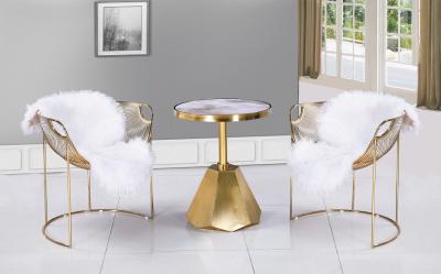 Cina Tavolino da salotto di marmo moderno di acciaio inossidabile del minimalista 60cm in vendita