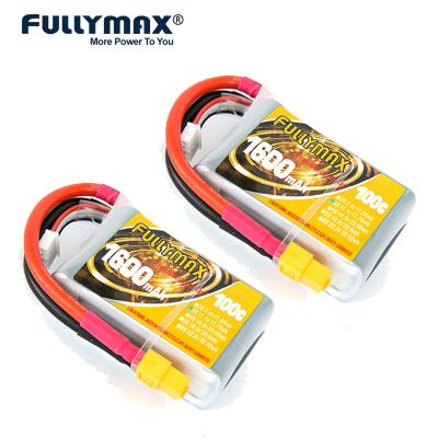Cina 1600mah 11.1v 3s 100c Lipo Fpv Rc Aliante Batteria Aereo Rc Modello Xt60 Spina in vendita