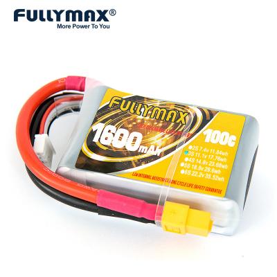 Cina 1600mah 11.1v 3s 100c Lipo Fpv Rc Aliante Batteria Aereo Rc Modello Xt60 Spina in vendita