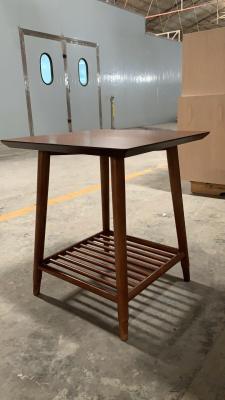 China Home Massivhout Vierkante Zijde tafelmeubelen 500*500mm Met 2 planken Te koop