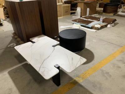 China Modern White Marble Irregular  Coffee Table Living Room Furniture for sale