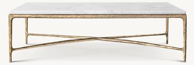 China Coffee Table Furniture for Modern Living Room Stainless Steel with Sintered Stone Top Newland Furniture Manufacture for sale