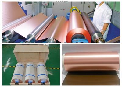 中国 1 / 2つのOZの高い延長の銅ホイル シート ロール、赤い/黒薄い銅ホイル 販売のため