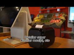 Mini-Termik-Etikette und -Bestätigung auf einem Barcode-Drucker