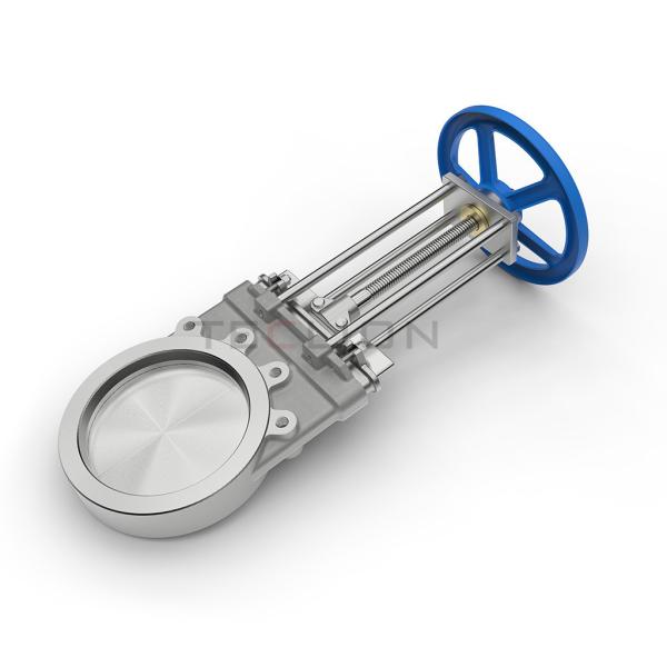 Quality PN10 PN16 Slide Gate Pneumatic Air Operated Gate Valve Handwheel Resilient Seated for sale