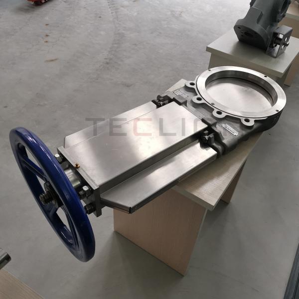 Quality PN10 PN16 Slide Gate Pneumatic Air Operated Gate Valve Handwheel Resilient for sale
