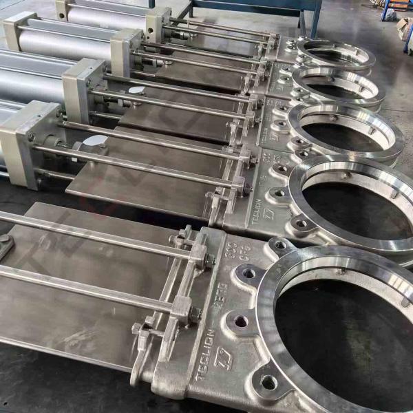 Quality Stainless Steel Knife Pneumatic Gate Valve Clamp Type for Powder Particle for sale