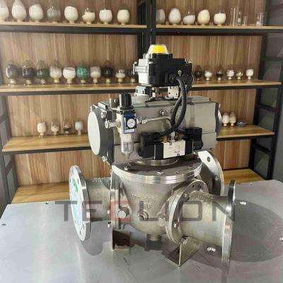 China 45 Degree Ceramic Sprayed Single Channel Ball directional valve for Dense Phase Conveying for sale
