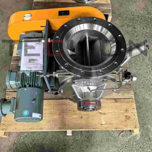 Quality 6L 304SS Stainless Steel Rotary Feeder Valve With Exhaust Hopper for sale