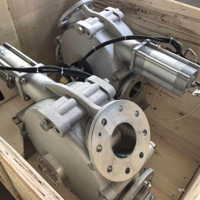 China Dual channel casting aluminum diverter valve for pneumatic conveying for sale