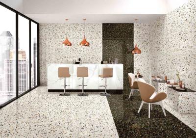 China GMC Bathroom Terrazzo Tile Slabs Black Color 60x60cm for sale