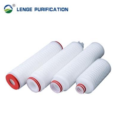 China DIPTFE Membrane Pleated Filter Cartridge 10 Inch For Liquid Filtration for sale