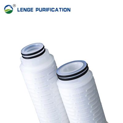 China 222 Fin PFA Pleated Filter Cartridge With Perfluorinated Flat Gasket for sale