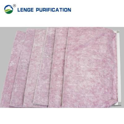China Filtro médio galvanizado 80% do saco M6 de aço com Nonwovens cor-de-rosa dos PP à venda