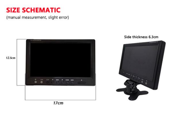 7-inch Mirror Electric Screen Display Rearview Dash Cam Video Monitor Portable