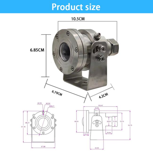 4K CCTV Anti-Explosion Fisheye PTZ Camera Stainless Steel Build-in MIC Starlight IR