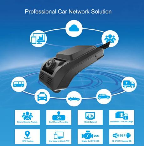 Trovacam Wide Angle GPS Dual Lens Car Dash Camera Front and Rear Digital Cam Wi-Fi