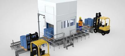 China Máquina de rellenar inclinada de los barriles IBC de la boca en venta