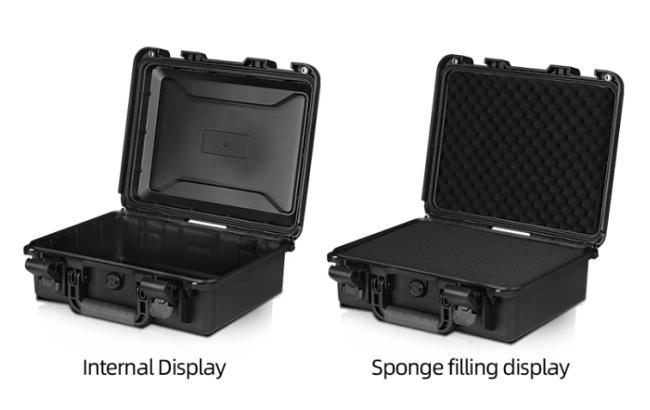 EM-3828 storage box side view showing rugged construction