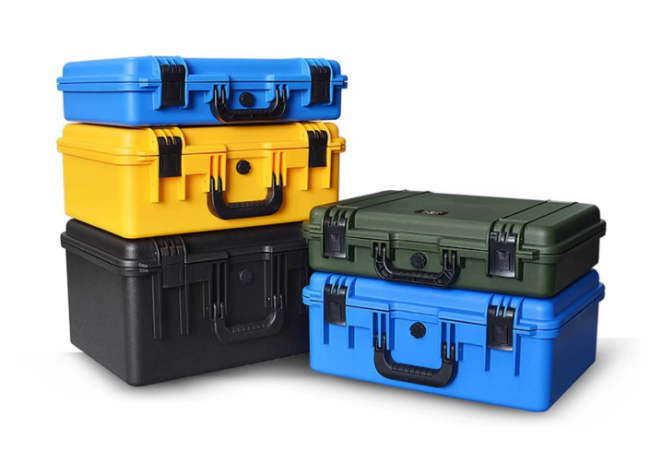 Lockable tool storage case with open interior showing customizable foam