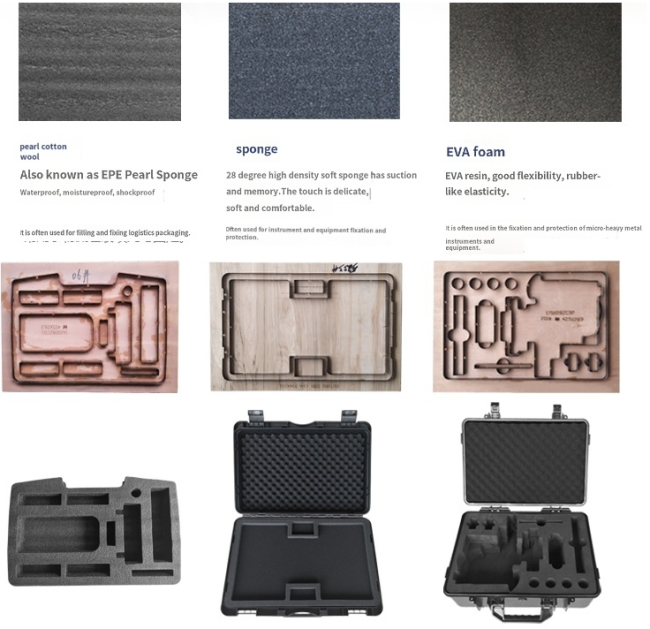 Close-up of Tool Storage Case foam padding and latch mechanism