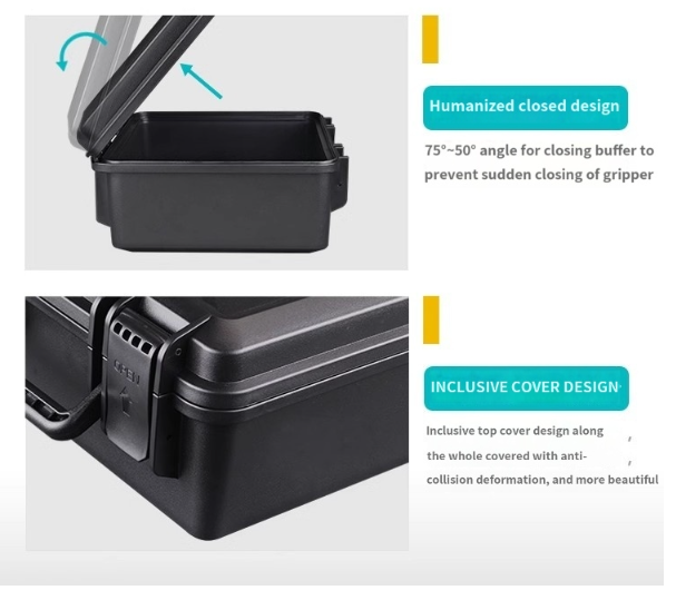 Multi Purpose Tool Storage Box - side view showing latches
