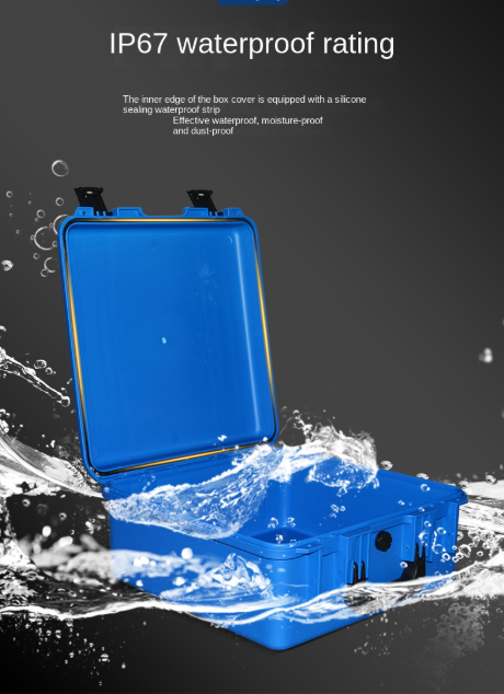 Photography toolbox storage case side view showing dimensions and construction