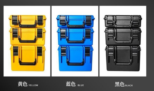 Sturdy plastic storage box with push button switch and frosted handle