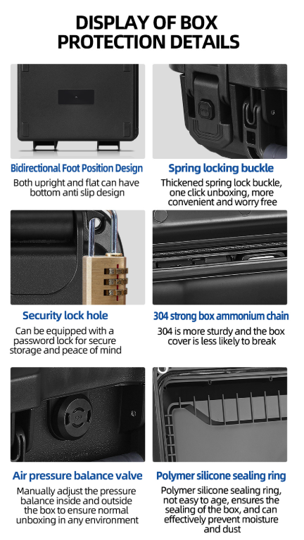 Interior view of tool case with foam inserts and organizational compartments