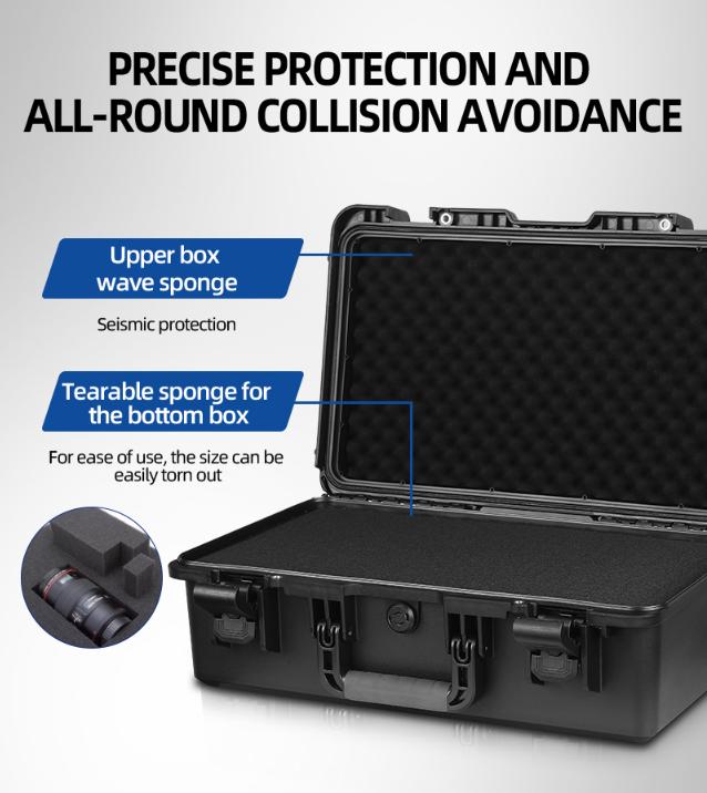 Waterproof IP67 Tool Storage Hard Case showing locking mechanism and durable construction