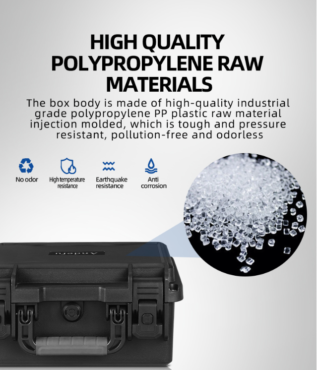 Interior view of Tool Box with precut foam compartments