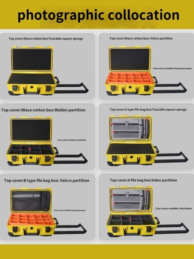 Professional tool storage case with wheels and handle in outdoor setting