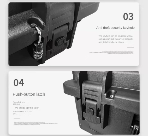 EM5230 Protective Box side view showing wheels
