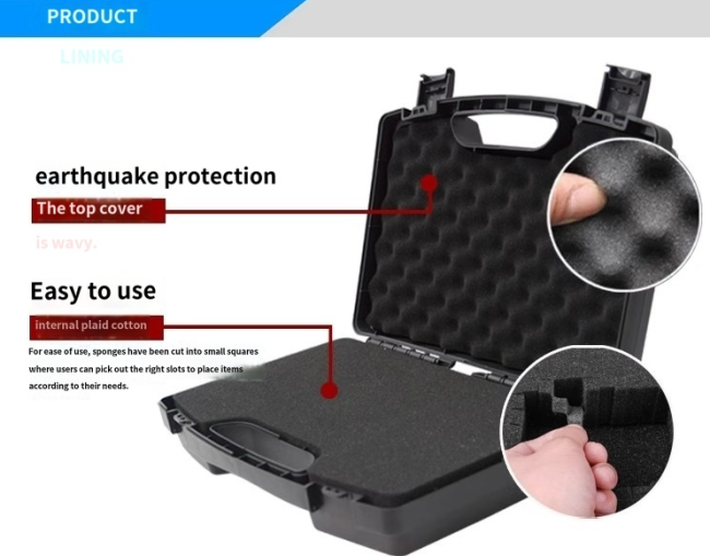 Side profile of portable tool case demonstrating compact design