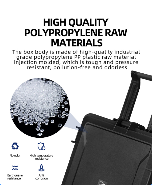 Close-up view of tool case interior with customized support structure