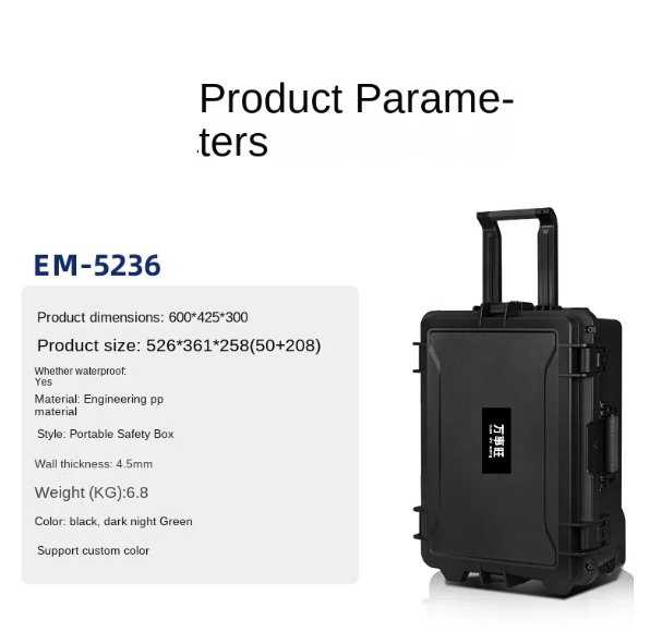 Close-up view of waterproof tool case showing sealing mechanism and lock holes