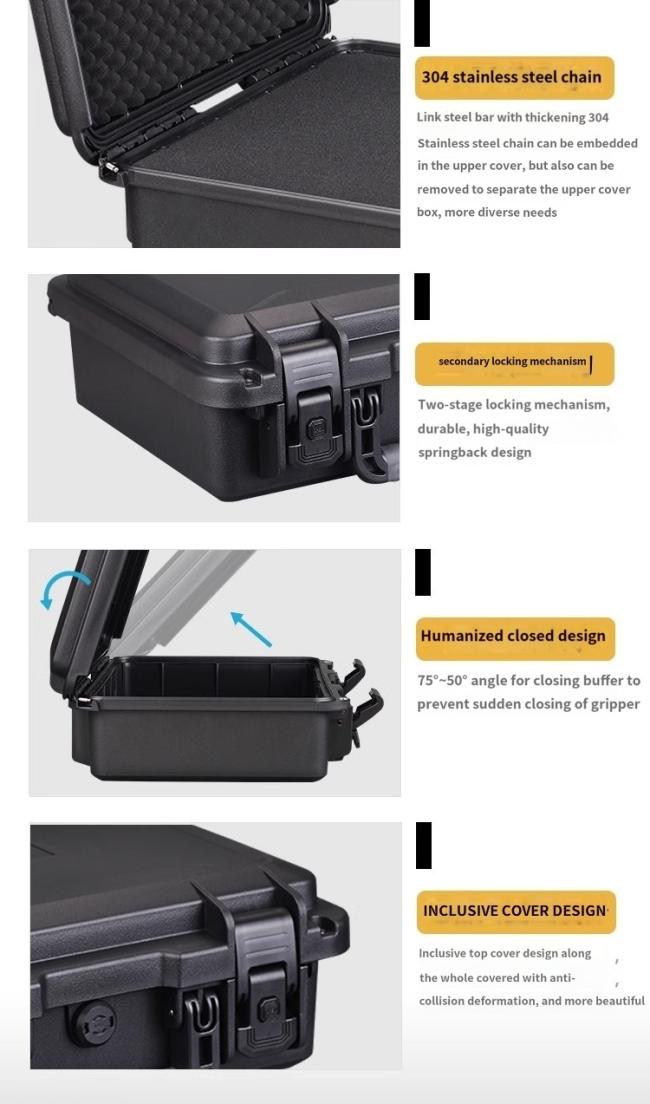 Close-up view of the waterproof case's dual-stage locking system