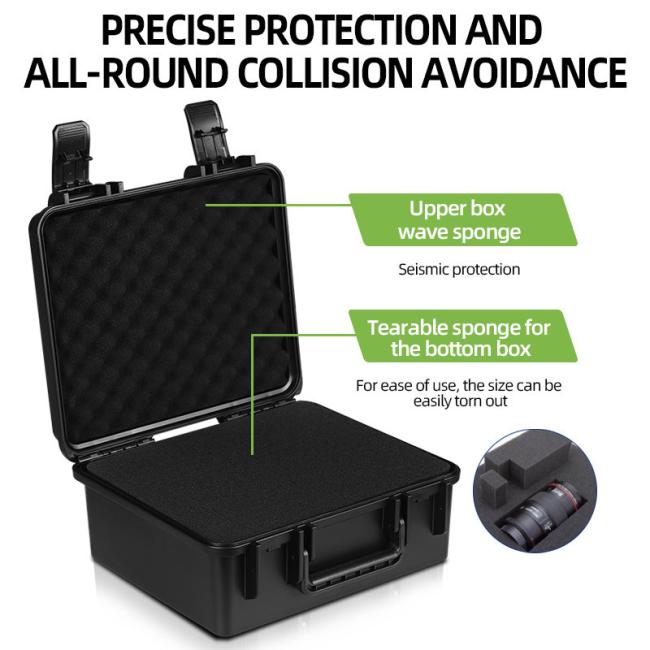 Exterior view of heavy-duty plastic storage case