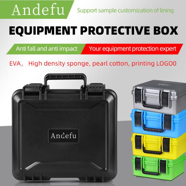 Universal Plastic Hard Case showing interior foam compartments and locking mechanism