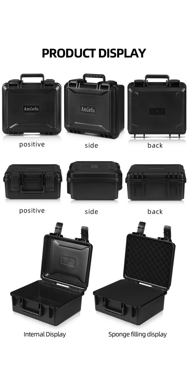 Close-up view of IP67 waterproof tool case with locking latches
