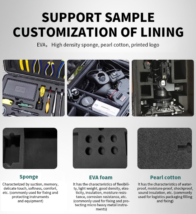 Close-up view of the toolbox's locking mechanism and hinges