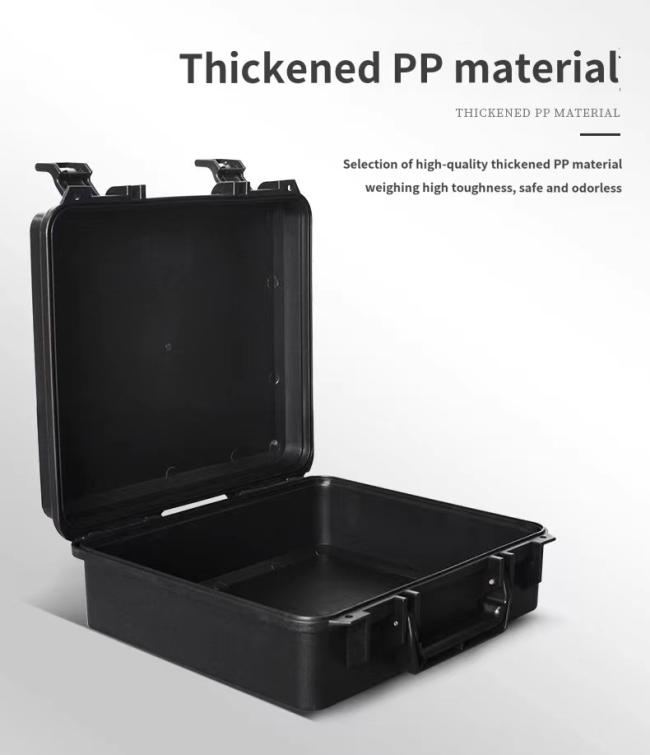 Customizable electrician tool storage box with ergonomic handle and press-lock system