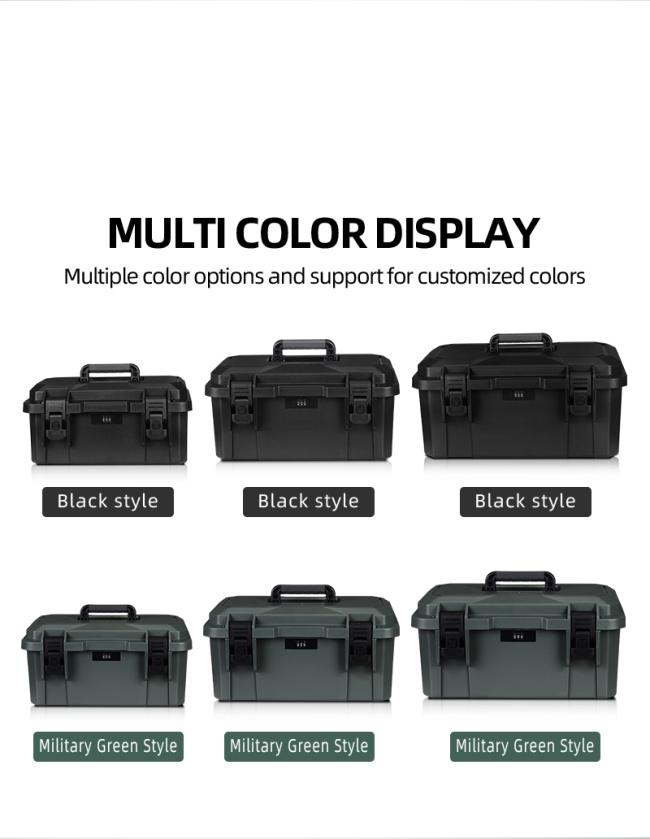 Hyper Tough 16-Inch Toolbox showing storage compartments and locking mechanism