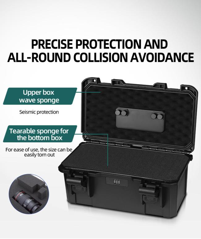 Waterproof tool storage case showing durable construction and locking mechanism