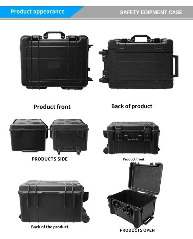 Plastic Tool Suitcase Trolley exterior view with wheels and handle