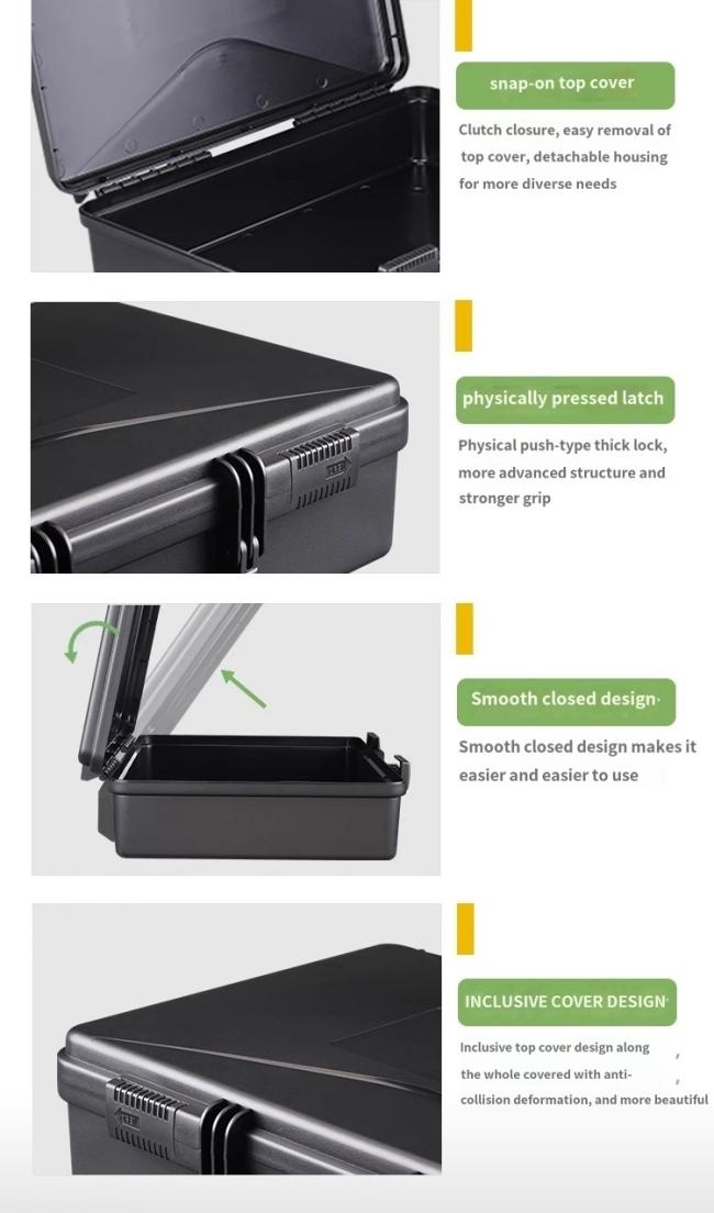 Stackable Tool Storage Case with reinforced hinges and lockable design