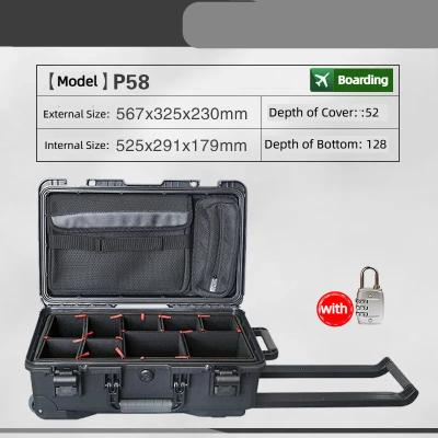 China Dimensão interna personalizável Preto IP67 impermeável a choques Caixa de ferramentas de plástico duro para proteção do equipamento do instrumento à venda